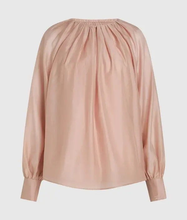 Karl Lagerfeld Gathered Neck Blouse