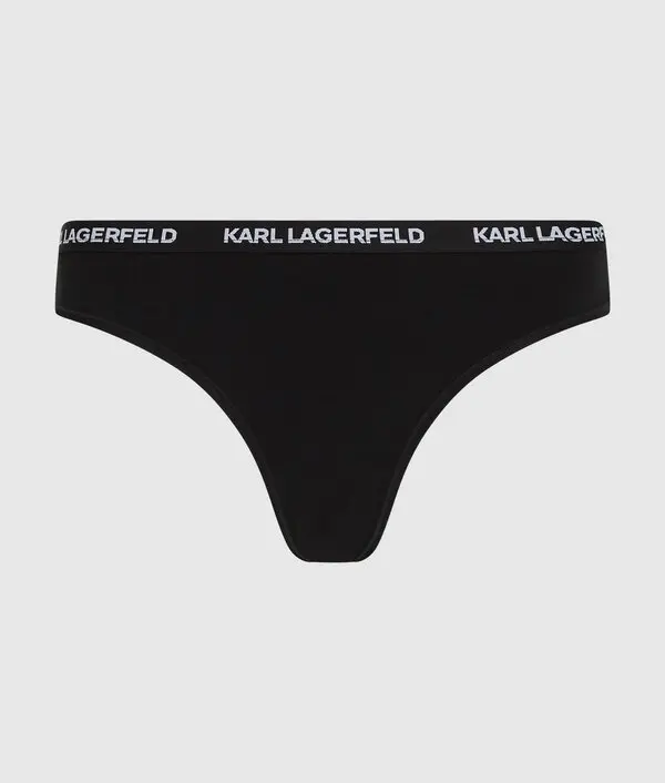 Karl Lagerfeld Logo Thong – 3-pack - Black
