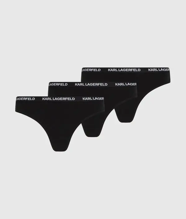 Karl Lagerfeld Logo Thong – 3-pack - Black