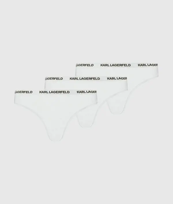 Karl Lagerfeld Logo Thong – 3-pack - White