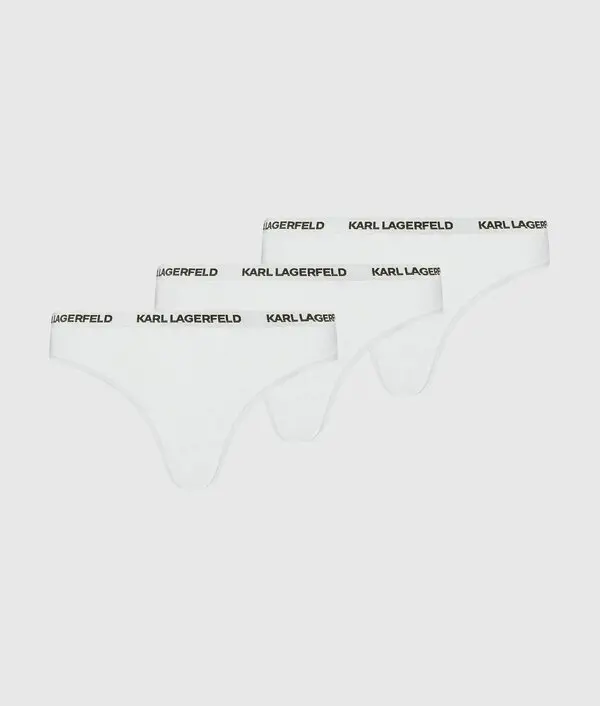 Karl Lagerfeld Logo Thong – 3-pack - White