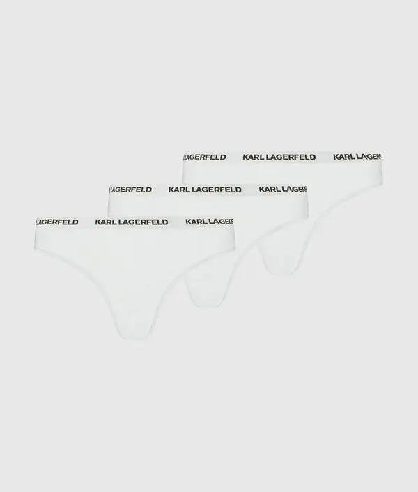 Karl Lagerfeld Logo Thong – 3-pack - White