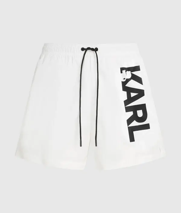 Karl Lagerfeld Logo Boardshorts - White