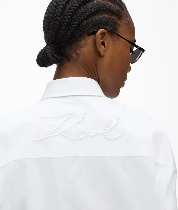 Karl Lagerfeld Signature Poplin Tunic Shirt
