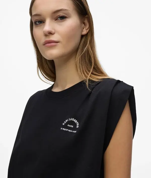 Karl Lagerfeld Rue St-guillaume Oversized Tank Top - Black