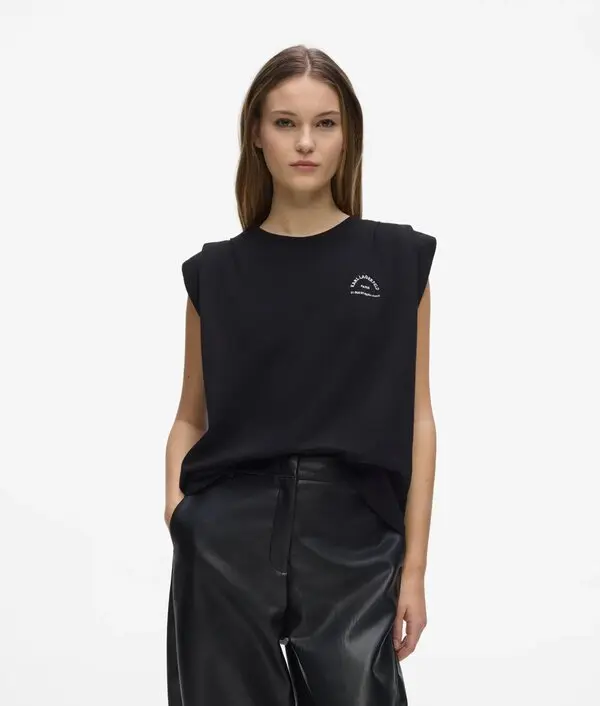 Karl Lagerfeld Rue St-guillaume Oversized Tank Top - Black