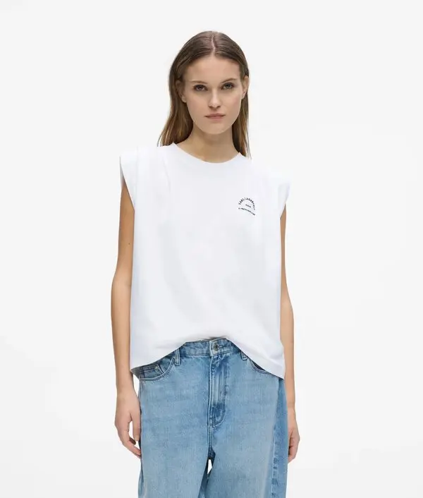 Karl Lagerfeld Rue St-guillaume Oversized Tank Top - White