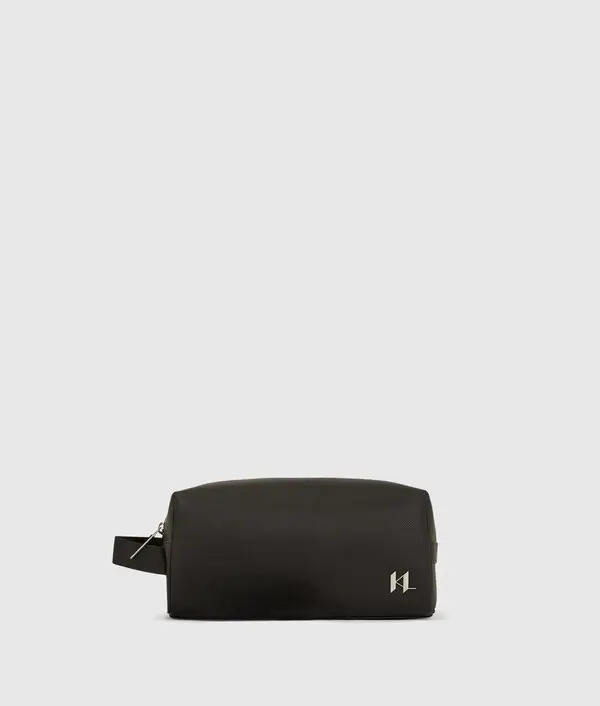 Karl Lagerfeld K/monogram Leather Wash Bag - Black