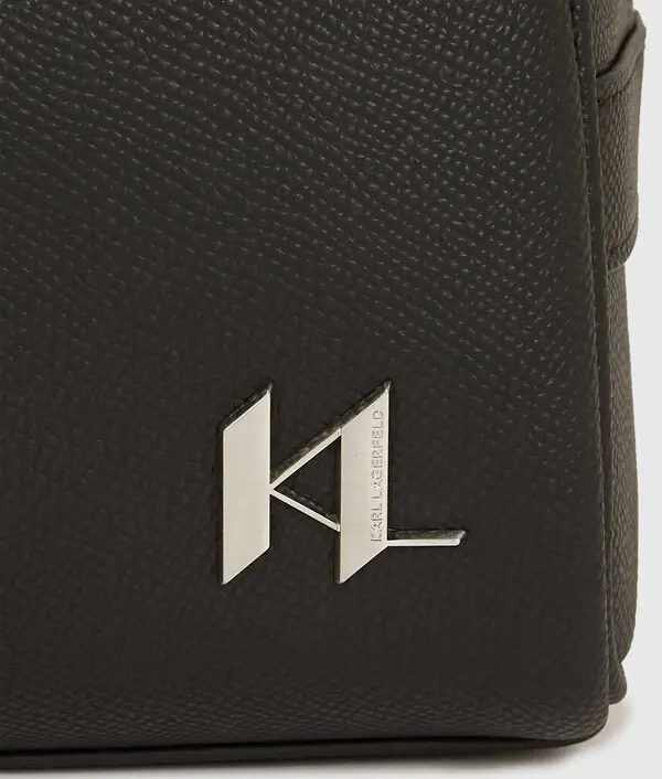 Karl Lagerfeld K/monogram Leather Wash Bag - Black