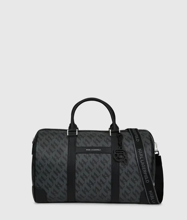 Karl Lagerfeld Ikon Monogram Weekender Bag - Black