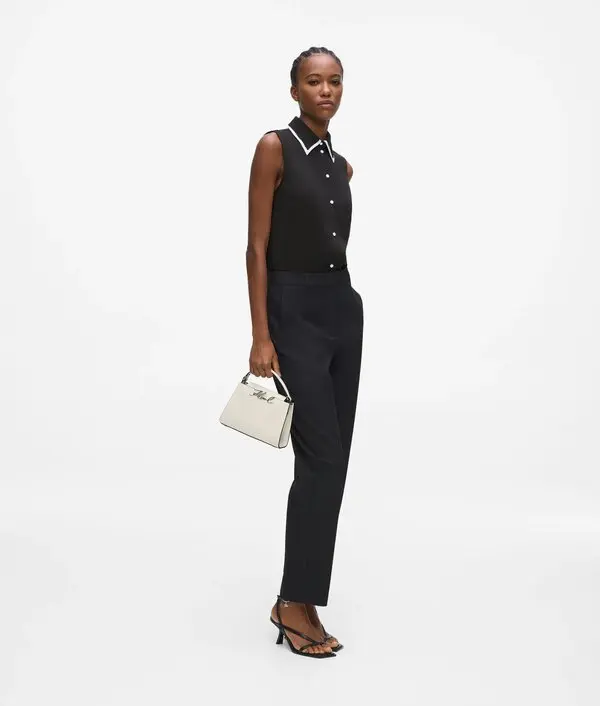 Karl Lagerfeld Sleeveless Blouse With Contrasting Piping