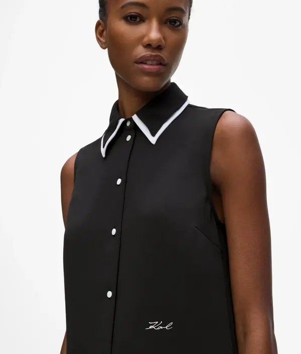 Karl Lagerfeld Sleeveless Blouse With Contrasting Piping