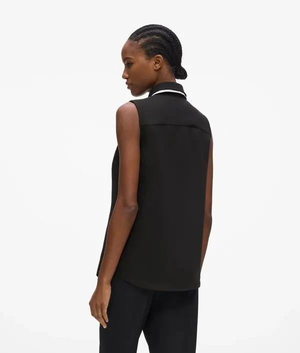 Karl Lagerfeld Sleeveless Blouse With Contrasting Piping