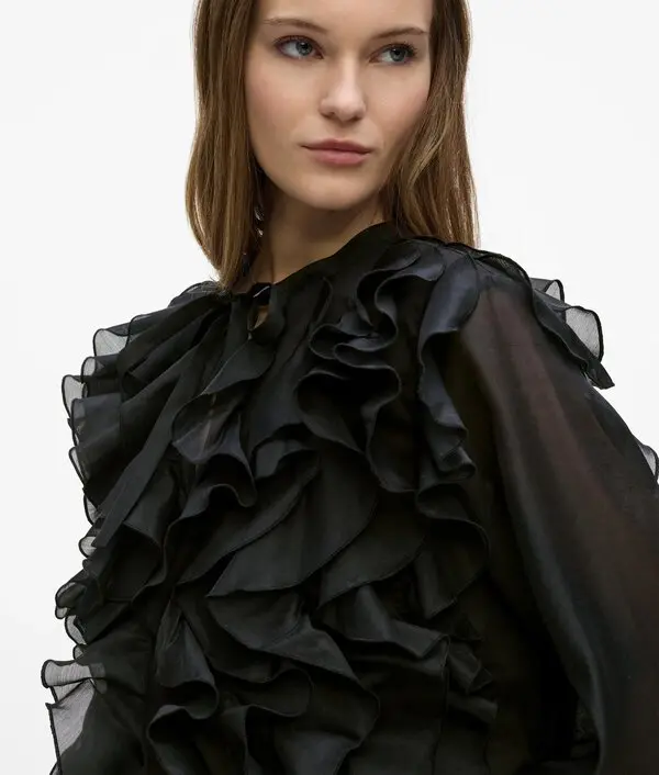 Karl Lagerfeld Organza Ruffle Blouse
