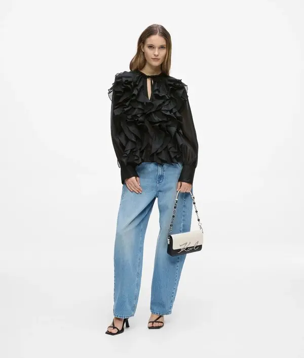 Karl Lagerfeld Organza Ruffle Blouse