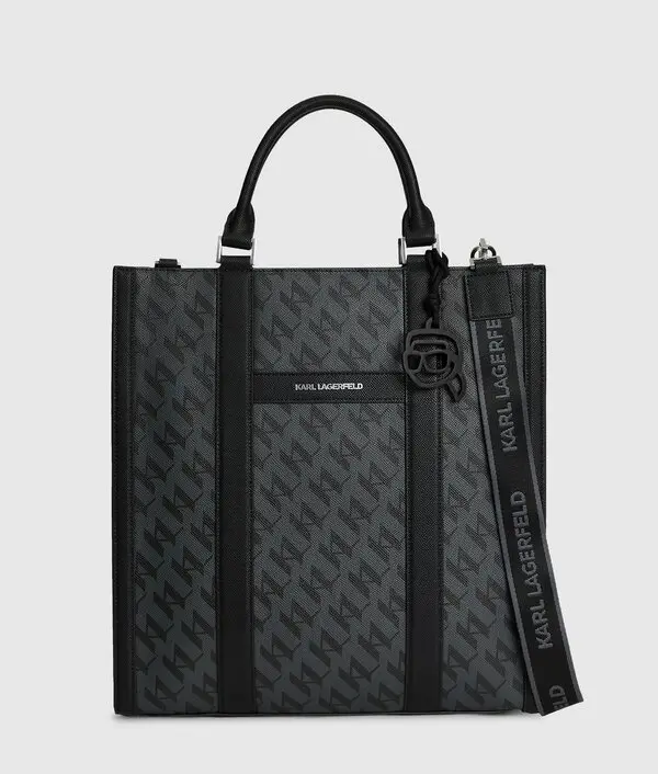 Karl Lagerfeld Ikon Monogram Tote Bag - Black