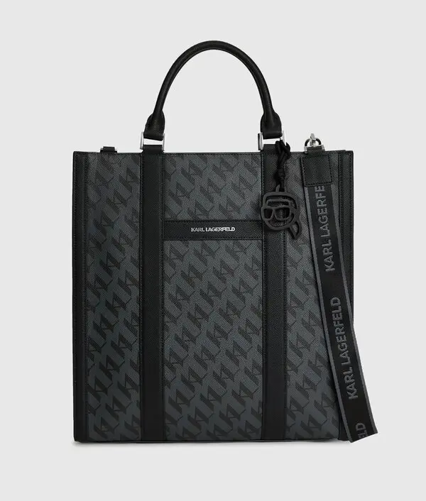 Karl Lagerfeld Ikon Monogram Tote Bag - Black