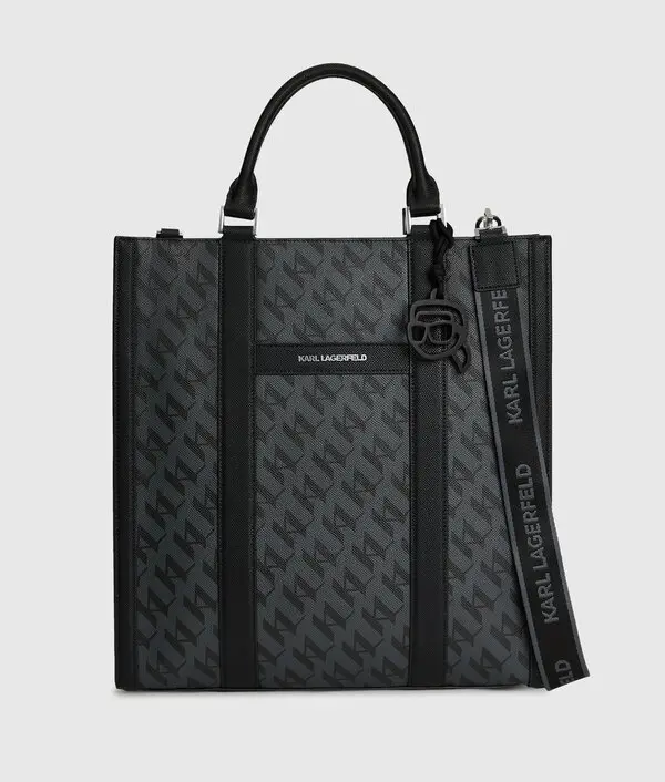 Karl Lagerfeld Ikon Monogram Tote Bag - Black