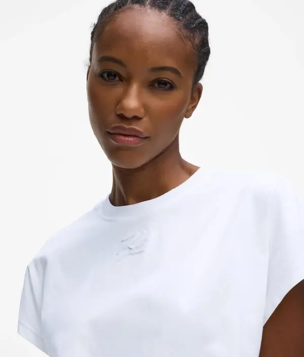 Karl Lagerfeld Autograph Cap Sleeve T-shirt - White
