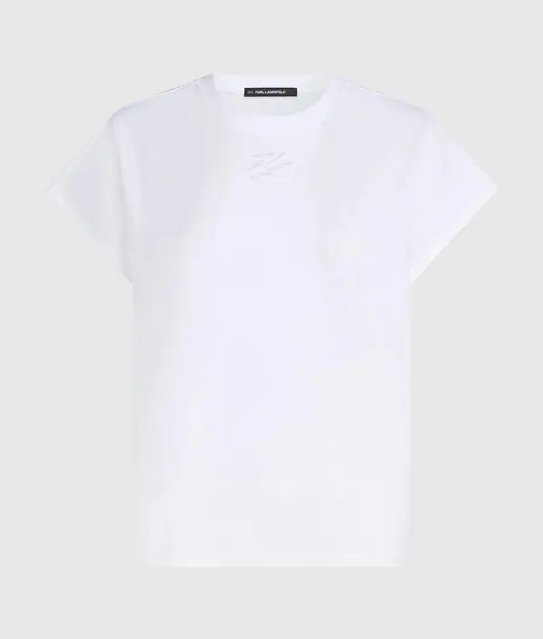 Karl Lagerfeld Autograph Cap Sleeve T-shirt - White