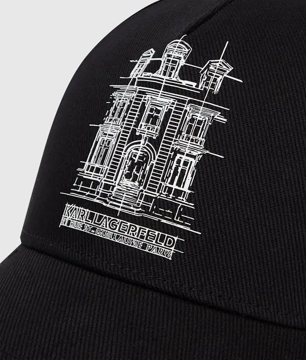 Karl Lagerfeld Cap With Architectural Artwork