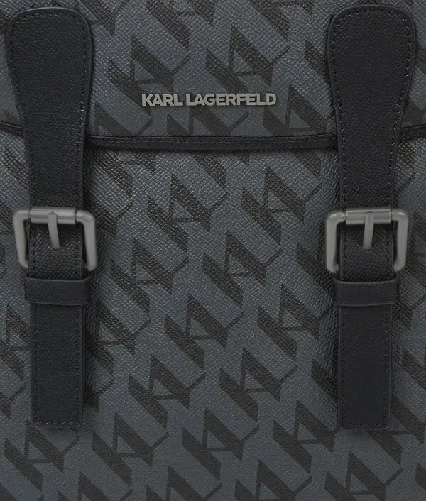 Karl Lagerfeld Ikon Monogram Technical Leather Backpack