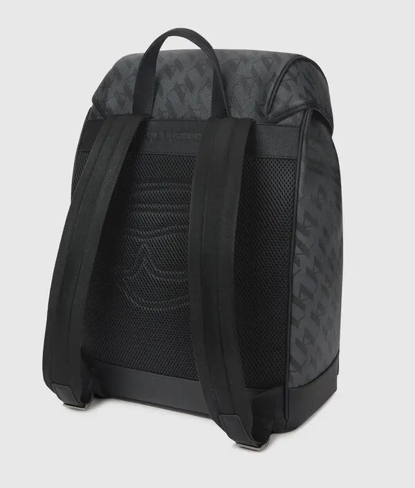 Karl Lagerfeld Ikon Monogram Technical Leather Backpack