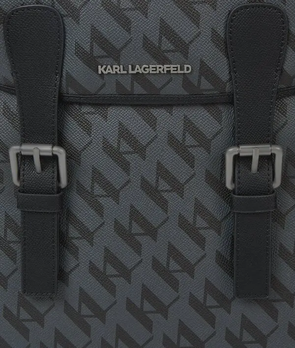 Karl Lagerfeld Ikon Monogram Technical Leather Backpack