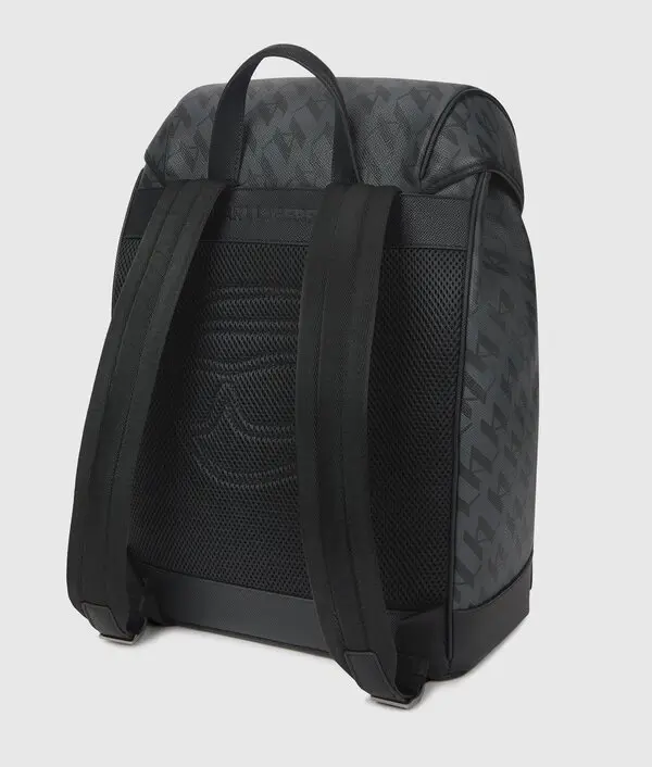 Karl Lagerfeld Ikon Monogram Technical Leather Backpack