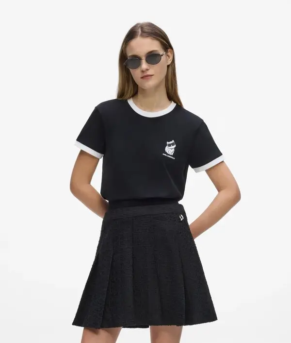 Karl Lagerfeld Ikon Choupette Slim-fit T-shirt - Black