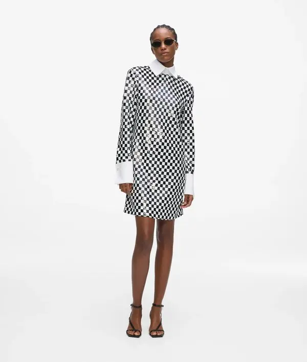 Karl Lagerfeld Checkerboard Sequin Mini Dress