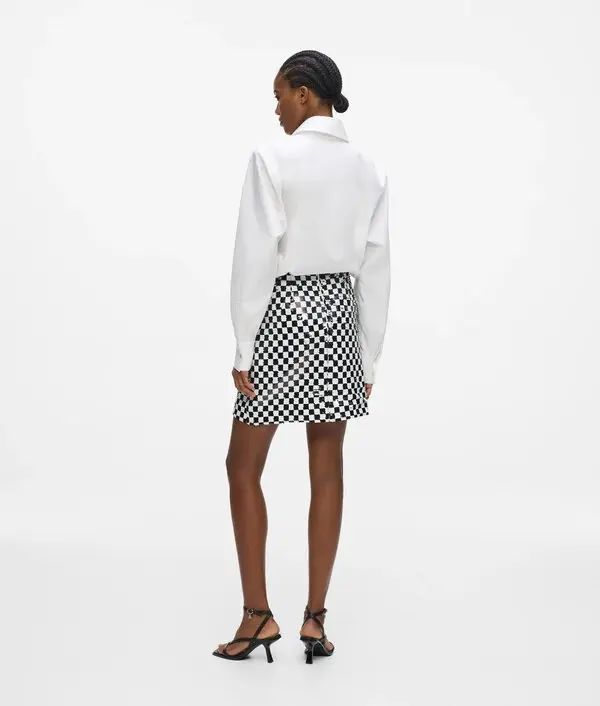 Karl Lagerfeld Checkerboard Sequin Mini Skirt