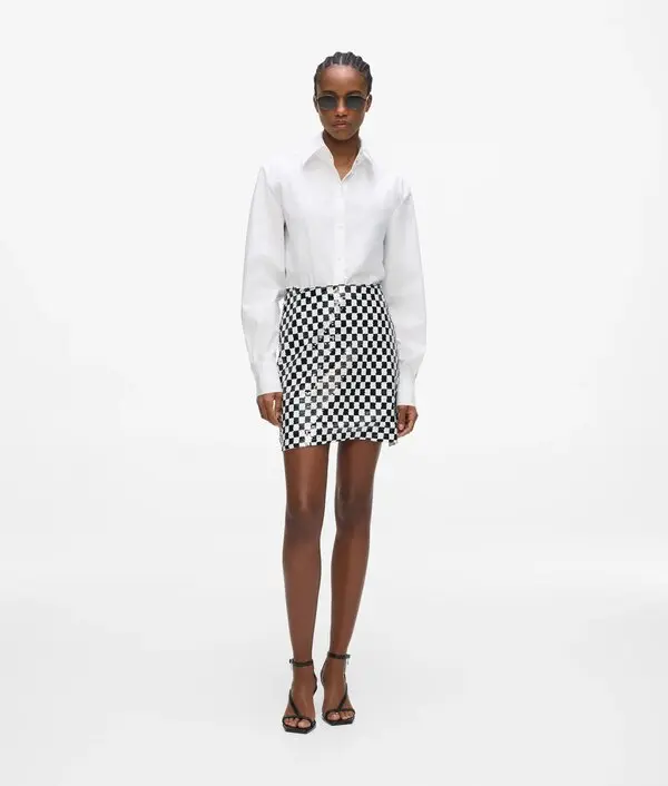 Karl Lagerfeld Checkerboard Sequin Mini Skirt