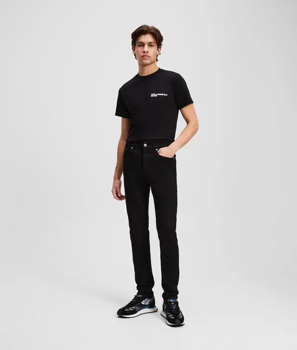 Karl Lagerfeld Skinny Fit Cotton Blend Jeans - Black