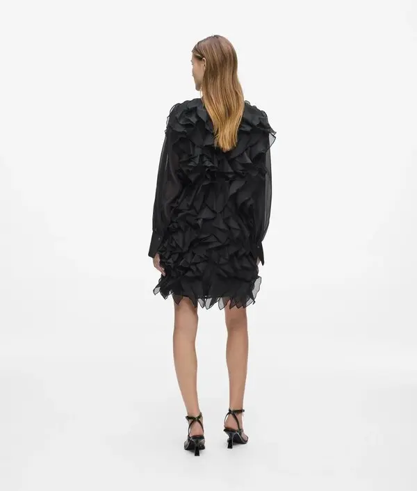 Karl Lagerfeld Organza Ruffle Mini Skirt