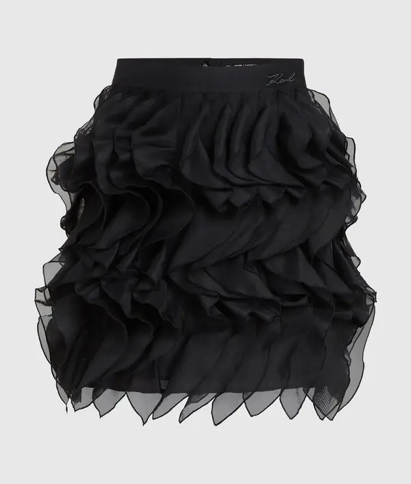 Karl Lagerfeld Organza Ruffle Mini Skirt