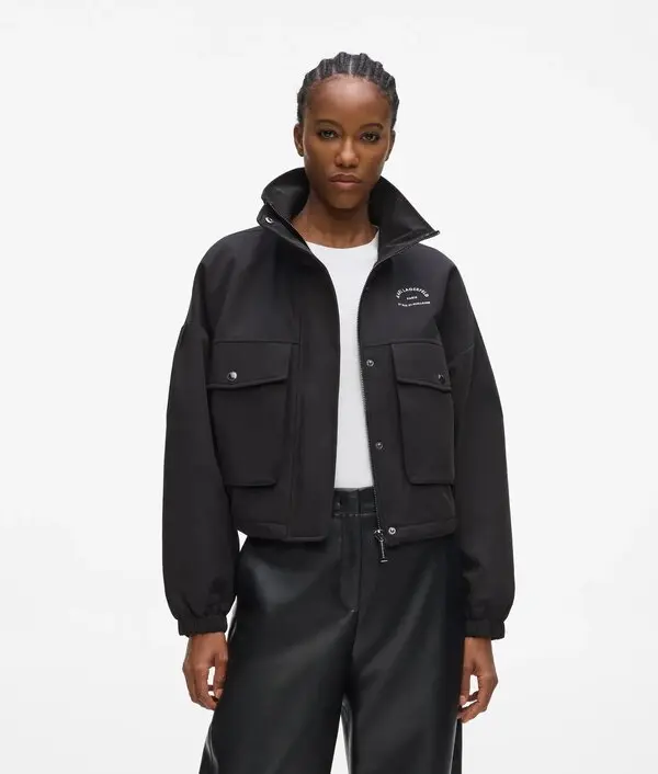 Karl Lagerfeld Rue St-guillaume Short Parka Jacket - Black