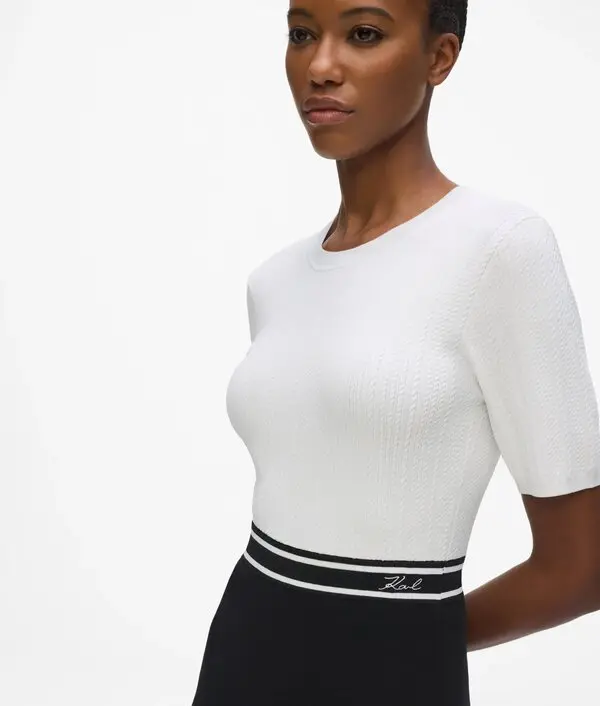 Karl Lagerfeld Two-tone Knit Dress