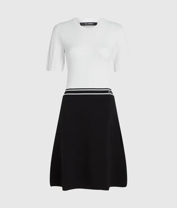 Karl Lagerfeld Two-tone Knit Dress
