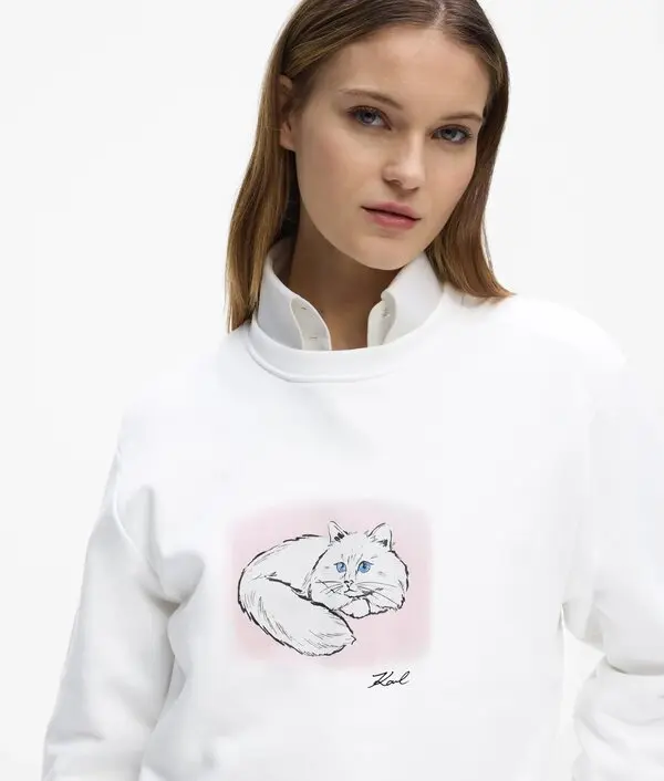 Karl Lagerfeld Illustrated Portrait Sweatshirt