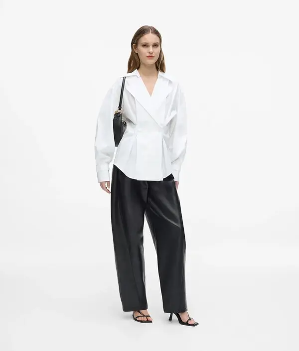 Karl Lagerfeld Double-breasted Poplin Shirt With Peaked Lapels