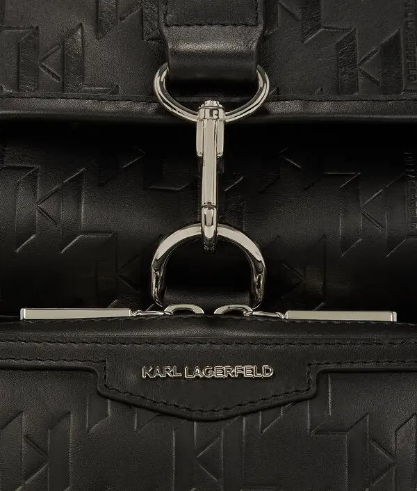 Karl Lagerfeld K/loom Leather Backpack With Monogram Embossing