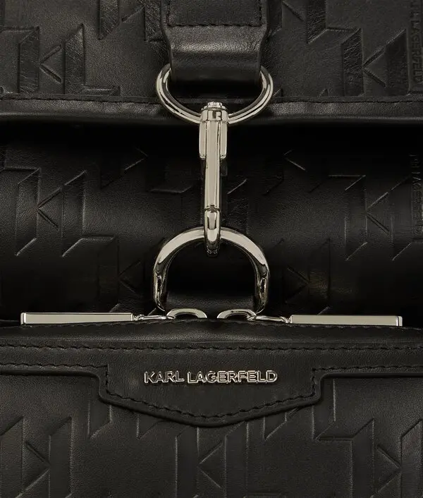 Karl Lagerfeld K/loom Leather Backpack With Monogram Embossing