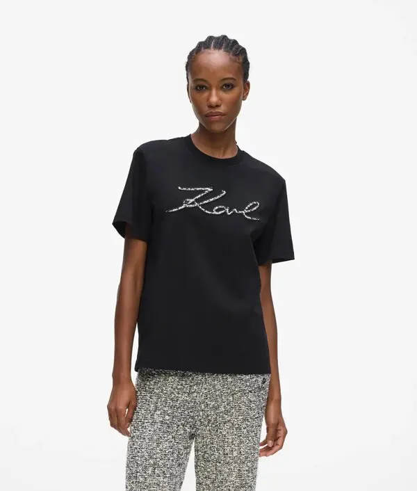 Karl Lagerfeld Signature Bouclé T-shirt