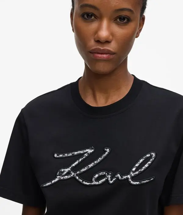 Karl Lagerfeld Signature Bouclé T-shirt
