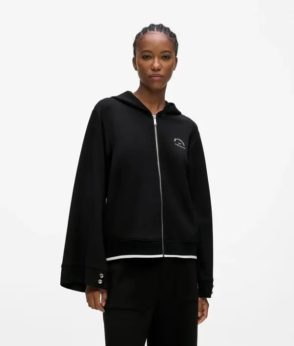 Karl Lagerfeld Rue St-guillaume Zip-up Hoodie - Black