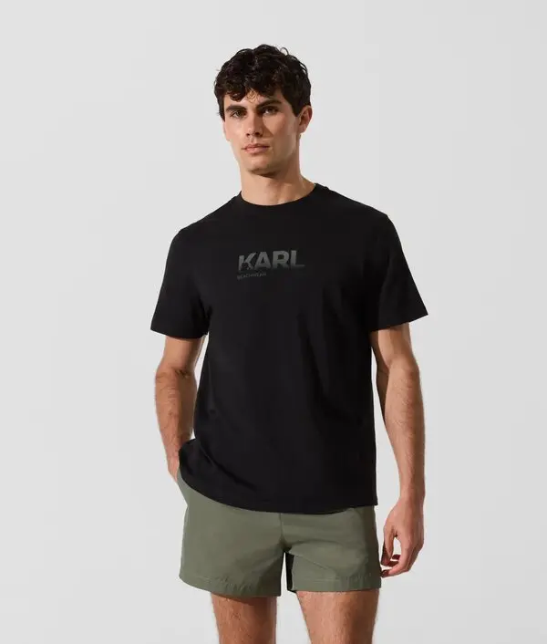 Karl Lagerfeld Ombré Logo Beach T-shirt - Black