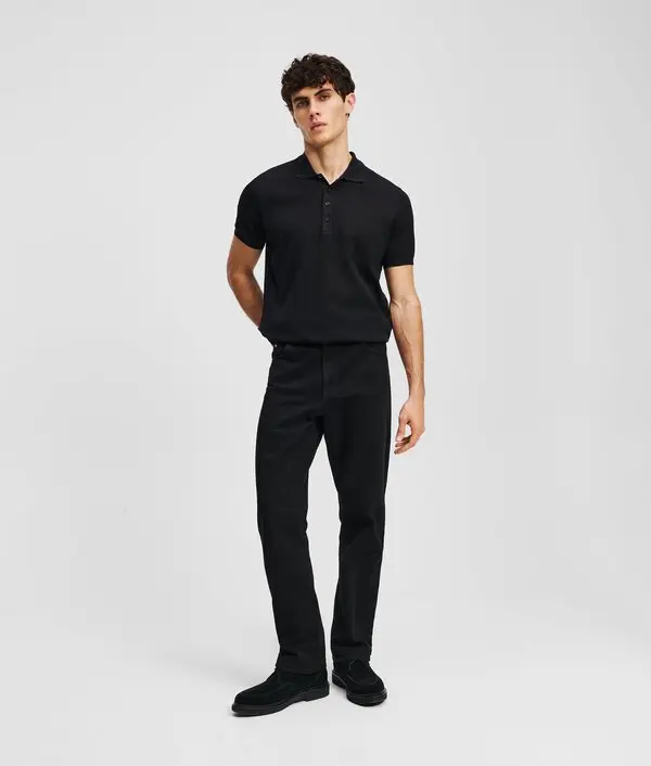 Karl Lagerfeld Zip-detail Tapered Jeans In Cotton - Black