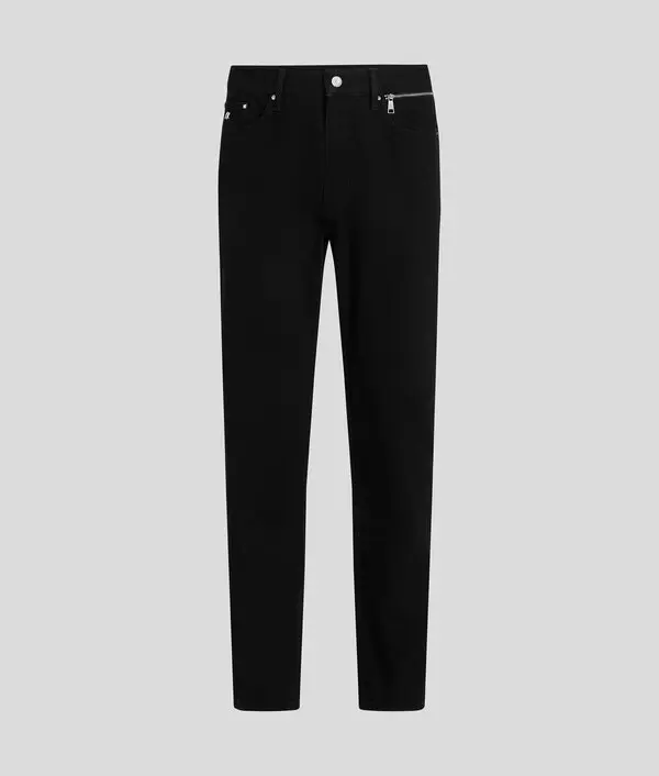 Karl Lagerfeld Zip-detail Tapered Jeans In Cotton