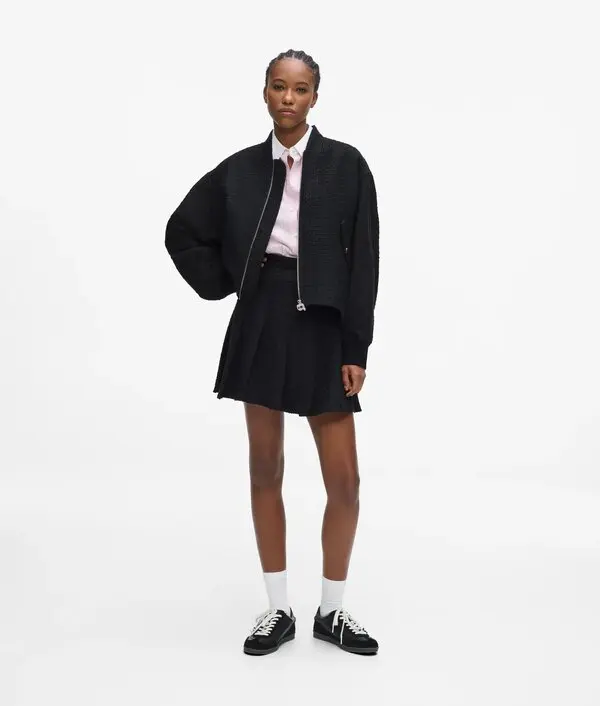 Karl Lagerfeld Ikon Bouclé Pleated Skirt